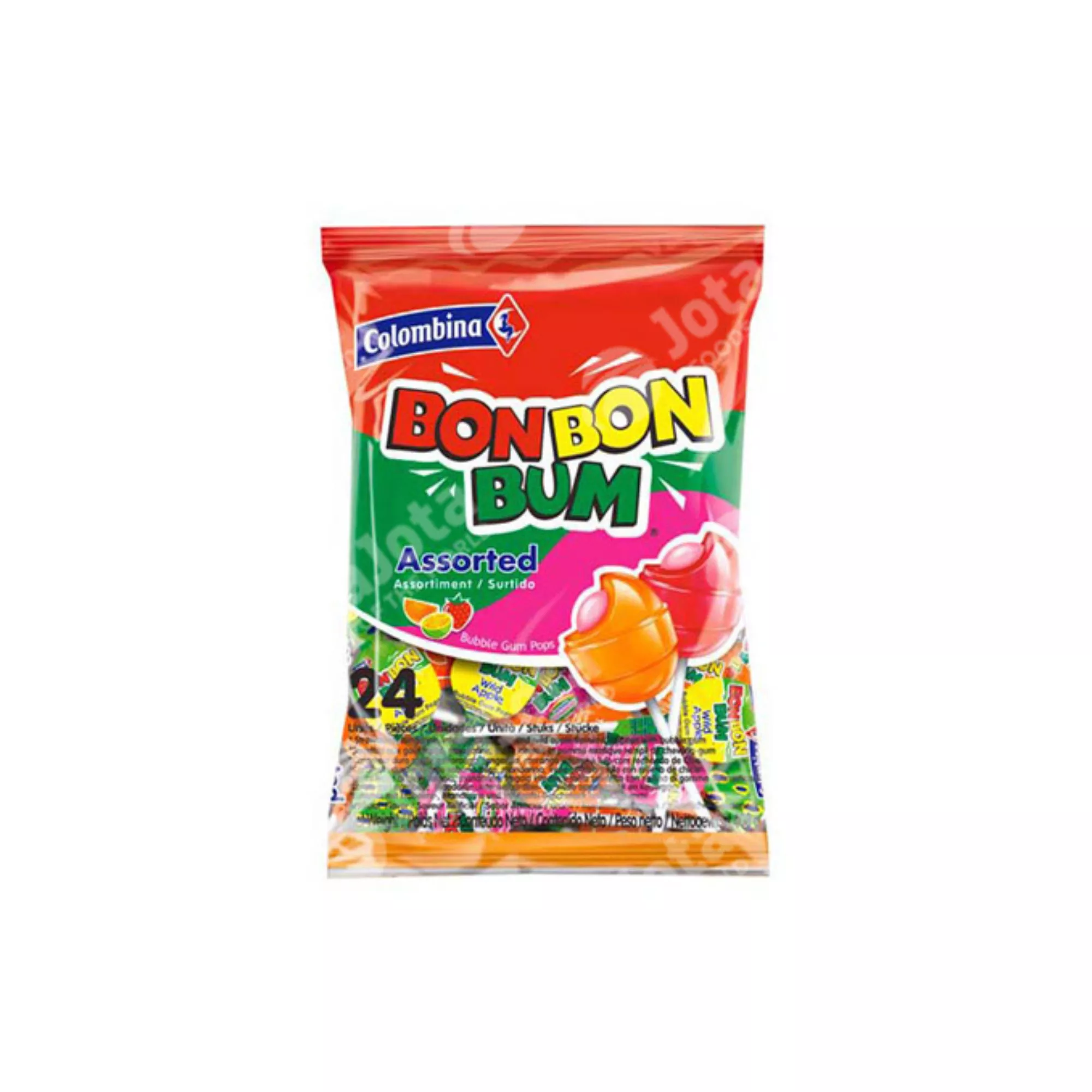 Bubble Gum Lollypops Mix Fruit Surtido Assorted Bon Bon Bum Colombina ...