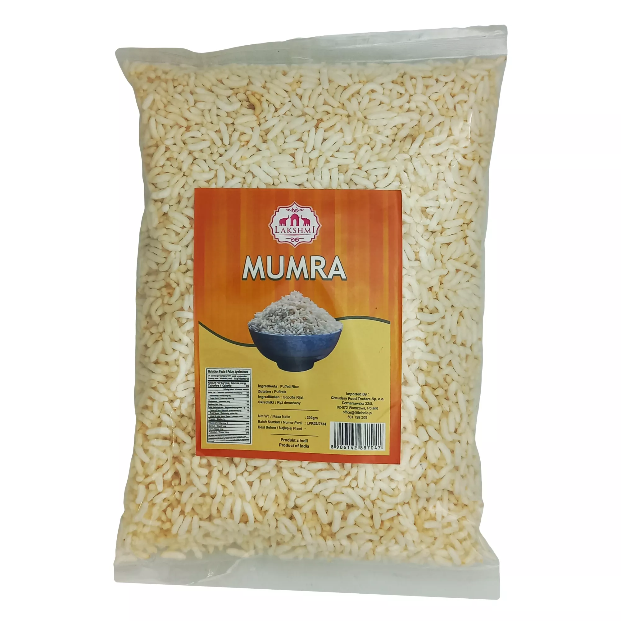 Mumra Puffed Rice Lakshmi India Gate 200g